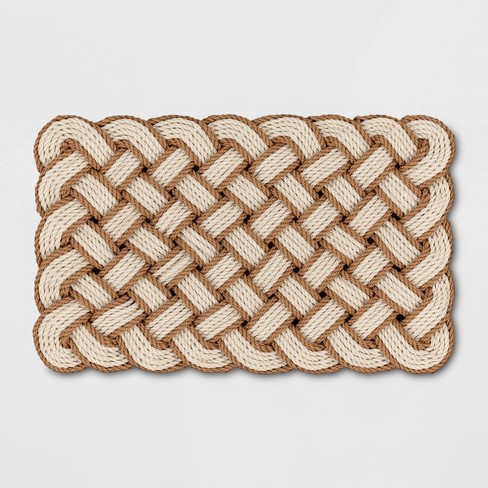 1'6"x2'6" Lovers Knot Doormat Cream/brown - Threshold™: Outdoor High ...