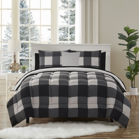 8 Piece Buffalo Plaid Bed In A Bag Comforter And Sheet Set By Sweet ...