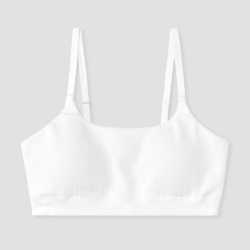 Girls' Ribbed Pullover Bralette - Art Class™ White S : Target