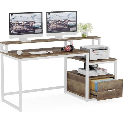 Tribesigns 63" Computer Desk, Home Office Desk With File Cabinet ...
