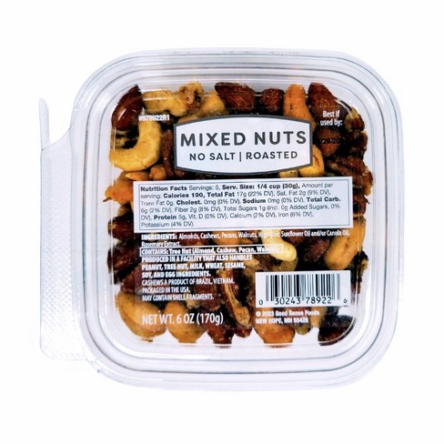 Roasted Unsalted Mixed Nuts - 6oz : Target
