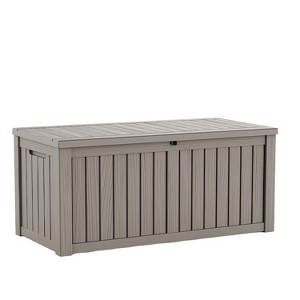 MooxvMoo 120 Gallon Deck Box with Piston Hinges, Weatherproof Wood ...