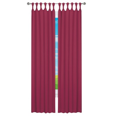 Collections Etc Knotted Top Blackout Curtain Panel 50" X 84" Burgundy ...