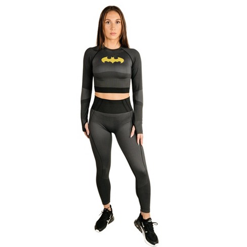Batgirl Womens Cosplay Active Workout Outfits – Legging And Shirt 2pc ...