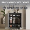 Garvee 41.5 in Shoe Cabinet with Fluted Door, 5-Tier Storage, 4 ...