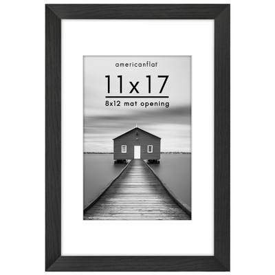 Americanflat Front Loading Picture Frame Set - 11x17 - Black - 3 Pack ...