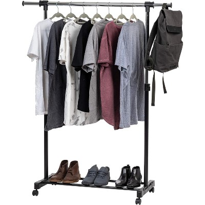 Iris Usa Extendable Single Rod Clothes Rack, Garment Rack, Clothing ...
