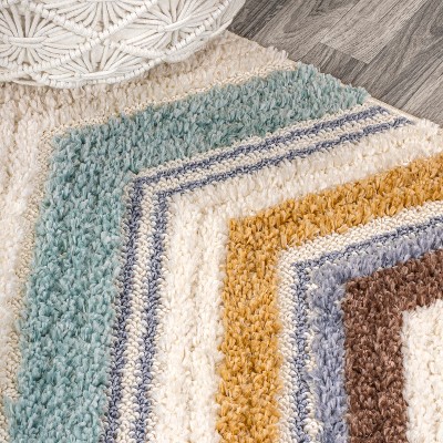 3' X 5' Elin Chevron High-low Area Rug, Multi/cream - Jonathan Y : Target