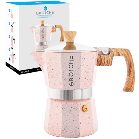 Grosche Milano Stone Stovetop Espresso Maker, 3 Cup, Blush Pink : Target