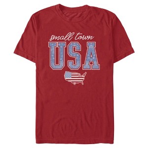 Lost Gods Mens July 4th Small Town USA Map Short Sleeve T-Shirt : Target