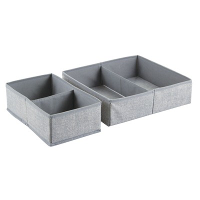 Mdesign Fabric Dresser Drawer Storage Organizers, Set Of 2 : Target