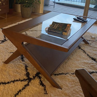 Rocket Coffee Table With Tempered Glass Pecan : Target