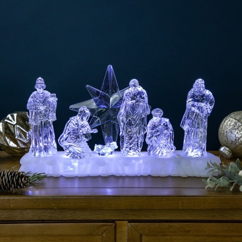 Northlight Led Lighted Nativity Scene Acrylic Christmas Decoration - 12 ...