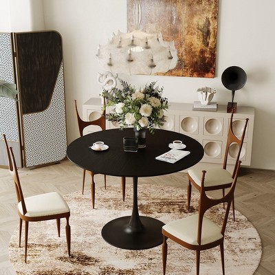 42.13" Round Dining Table, Modern Dining Table With Mdf Table Top And ...