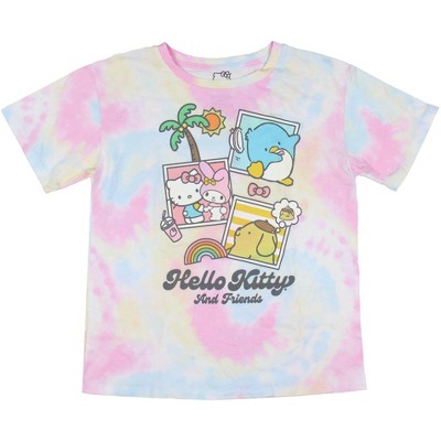 Hello Kitty And Friend's Girl's Pastel Tie-dye Kids Short Sleeve T ...
