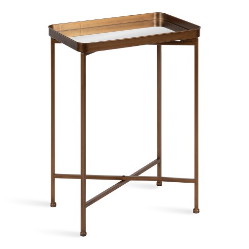 Kate And Laurel Celia Rectangle Metal Side Table, 18x12x26, Bronze : Target