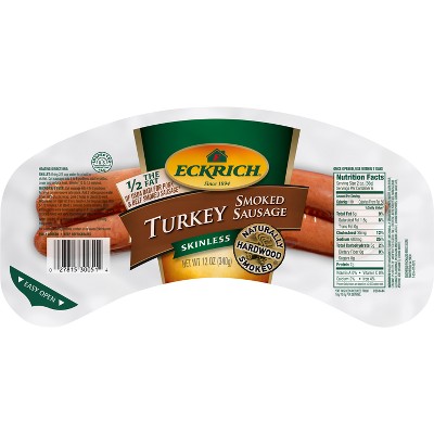 Eckrich Turkey Skinless Smoked Sausage - 12oz : Target