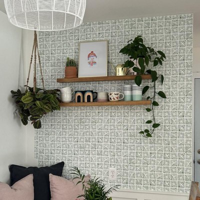Block Print Tile Wallpaper Sage - Threshold™ : Target