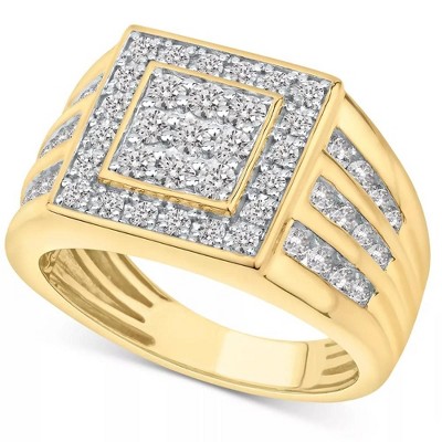 Pompeii3 Mens 14k Yellow Gold Diamond Wedding Anniversary Ring - Size 9 ...