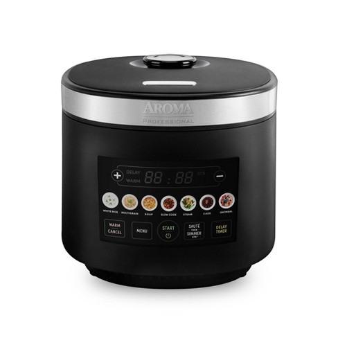 Aroma 20 Cup Digital Rice Cooker Black: Stainless Steel, Small Tray ...