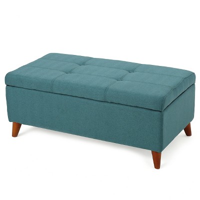 Harper Fabric Storage Ottoman Bench Teal Christopher Knight Home Keiko Style Lift Top Rectangular Shape