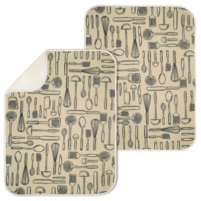Mdesign Reversible Absorbent Microfiber Drying Mat, X-large, 2 Pack ...