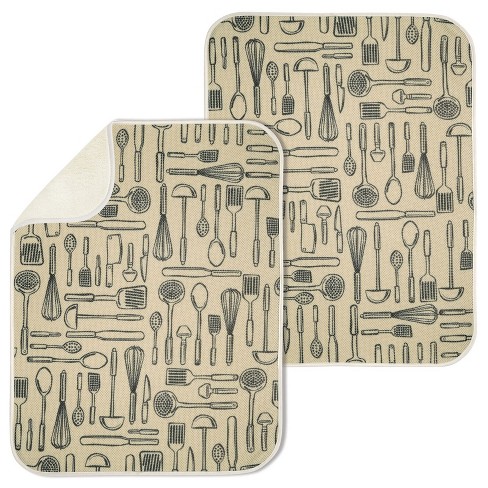 Mdesign Reversible Absorbent Microfiber Drying Mat, X-large, 2 Pack ...