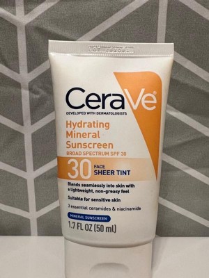 Cerave Hydrating Mineral Tinted Face Sunscreen Lotion - Spf 30 - 1.7 Fl Oz : Target