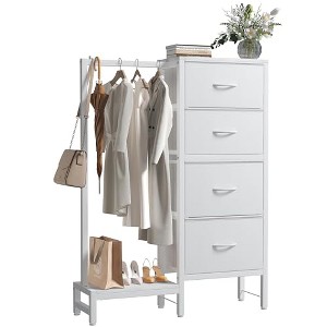 ELJGET 4-in-1 Dresser storage set, equipped with hanging rack, clothing ...