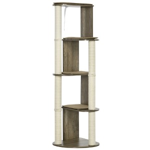 65-Inch Corner Modern Cat Tree for Climbing with Large Multilevel Tower ...