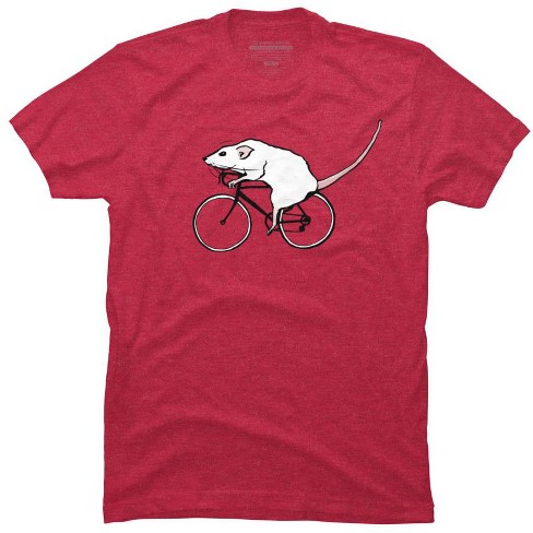 Men's Design By Humans Cycling Rat By Teaandink T-shirt - Red Heather ...
