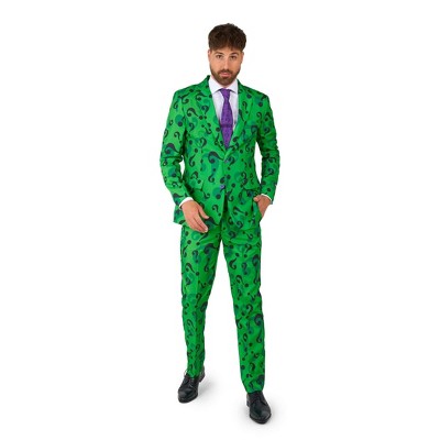 Suitmeister Men's Costume - Official The Riddler Dc Characters Slim Fit ...
