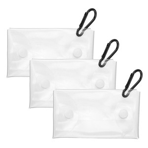 Unique Bargains Waterproof Snap Hook Clear Mini Coin Purses Clear 3 Pcs ...