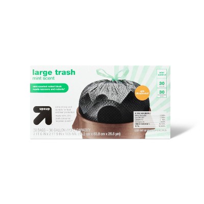 Extra-strong Large Drawstring Trash Bags - Mint Scent - 30 Gallon/20ct ...