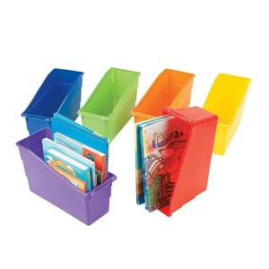 Fun Express 3 1/2" x 7 1/4" Colorful Plastic Classroom Book Bins - 6 Pc ...