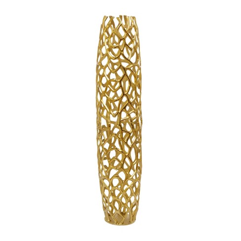 Olivia & May 40'' X 10'' Aluminum Coral Vase Gold - Contemporary ...