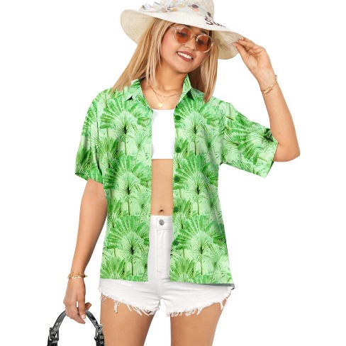 Happy Bay Women's Button Down Blouses Short Sleeve Tropical Vacation ...