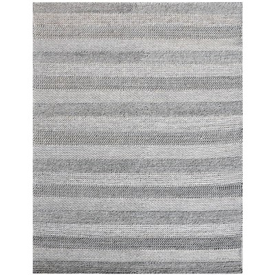 8' X 10' Beige and Gray Wool Blend Striped Hand Loomed Area Rug : Target