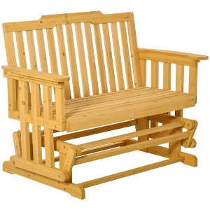 2-Person Patio Swing Glider Bench with Quick Drying Design and Wide ...