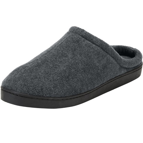 Kingsize Men's Fleece Clog Slippers - 9 W, Charcoal : Target