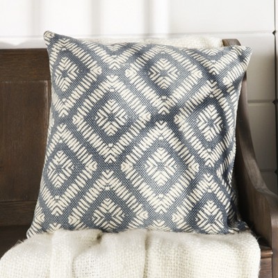 The Lakeside Collection 20" Diamond-patterned Accent Pillows - Slate ...