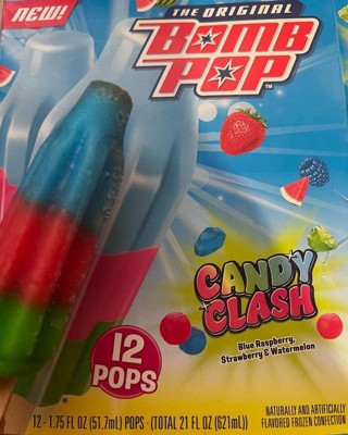 Bomb Pop Candy Clash Frozen Ice Pops - 21floz/12pk : Target