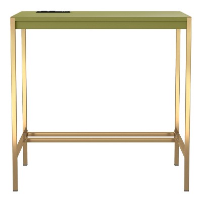 24/7 Shop At Home Everbay Writing Desk Pink/gold: Glossy Finish, Steel ...