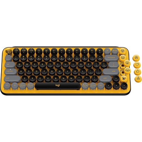 Logitech Pop Keys Wireless Mech Keyboard Blast Yellow With Emoji Keys ...
