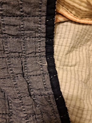 Full/queen Yarn Dye Crinkle Grid Quilt Moss Green - Threshold™: Cotton ...