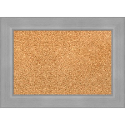 Amanti Art Natural Cork Board Framed Vista Brushed Nickel Bulletin ...