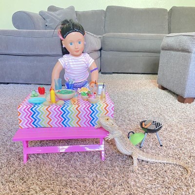 Our Generation Picnic Table Set With Play Food Accessories For 18 ...