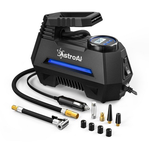 AstroAI Tire Inflator Portable Air Compressor Air Pump 12V DC Digital Pressure Gauge for Car Bicycle Balloons Blue