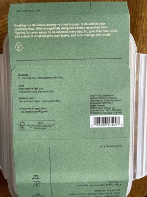 4pc (set Of 2) 5.5 Cup Tritan Plastic Rectangle Food Storage Container ...