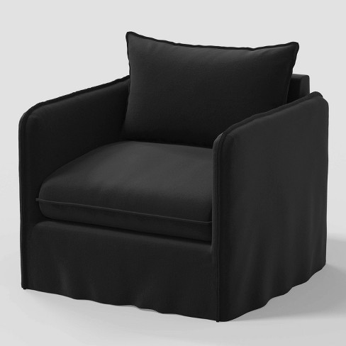 Berea Chair In Velvet Black - Threshold™: Upholstered Reading Armchair ...